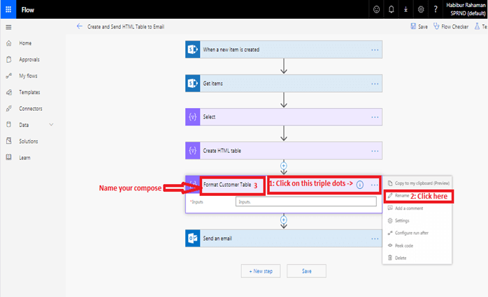 Create And Format Html Table Using Microsoft Flow